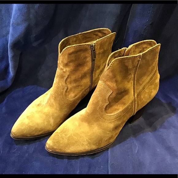 Frye | Shoes | Frye Suede Western Booties Sz Eucinside Zip | Poshmark